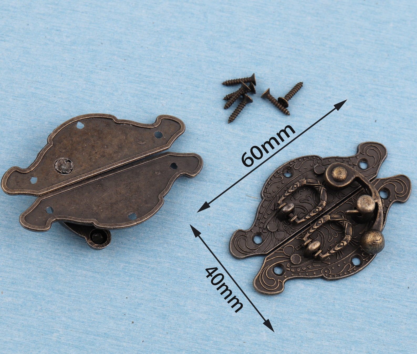 6040mm Antique Brass Wooden Box Lock Latch Jewelry Box - Etsy