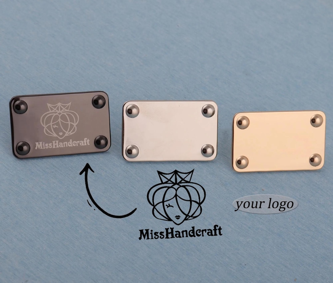 Custom Metal Purse Label: Rectangle Bag Tag With Feet, Personalized ...