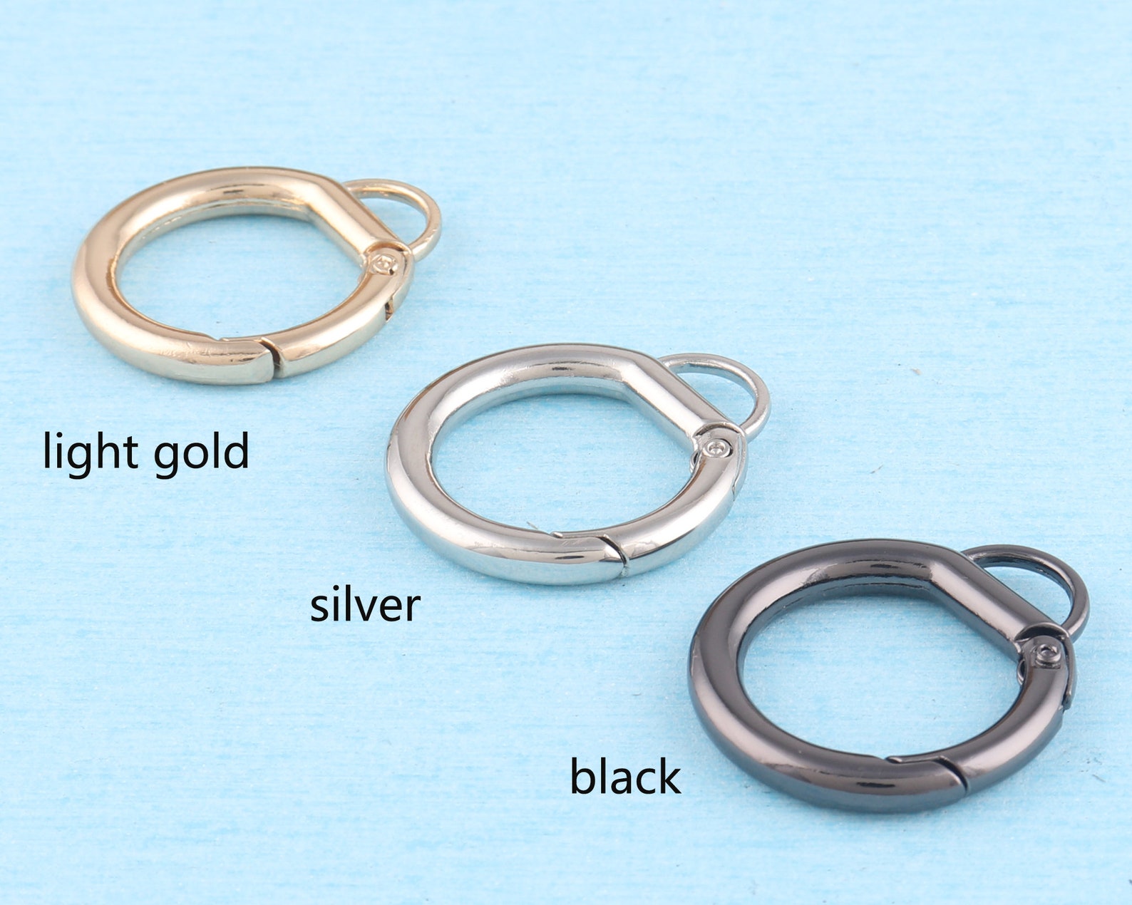 4-10pcs 1 Spring O Ring With Loop25mm Metal Round Snap - Etsy