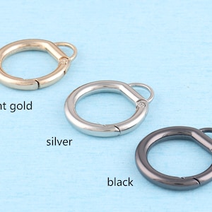 4-10pcs 1" Spring O Ring With Loop,25mm Metal Round Snap Hook, Circle ...