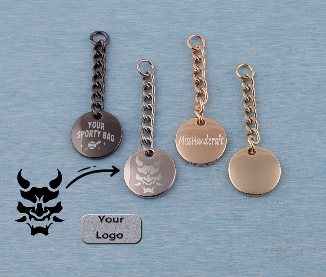 Personalized Laser Engraved Logo Tags:metal Round Keychain Tag - Etsy