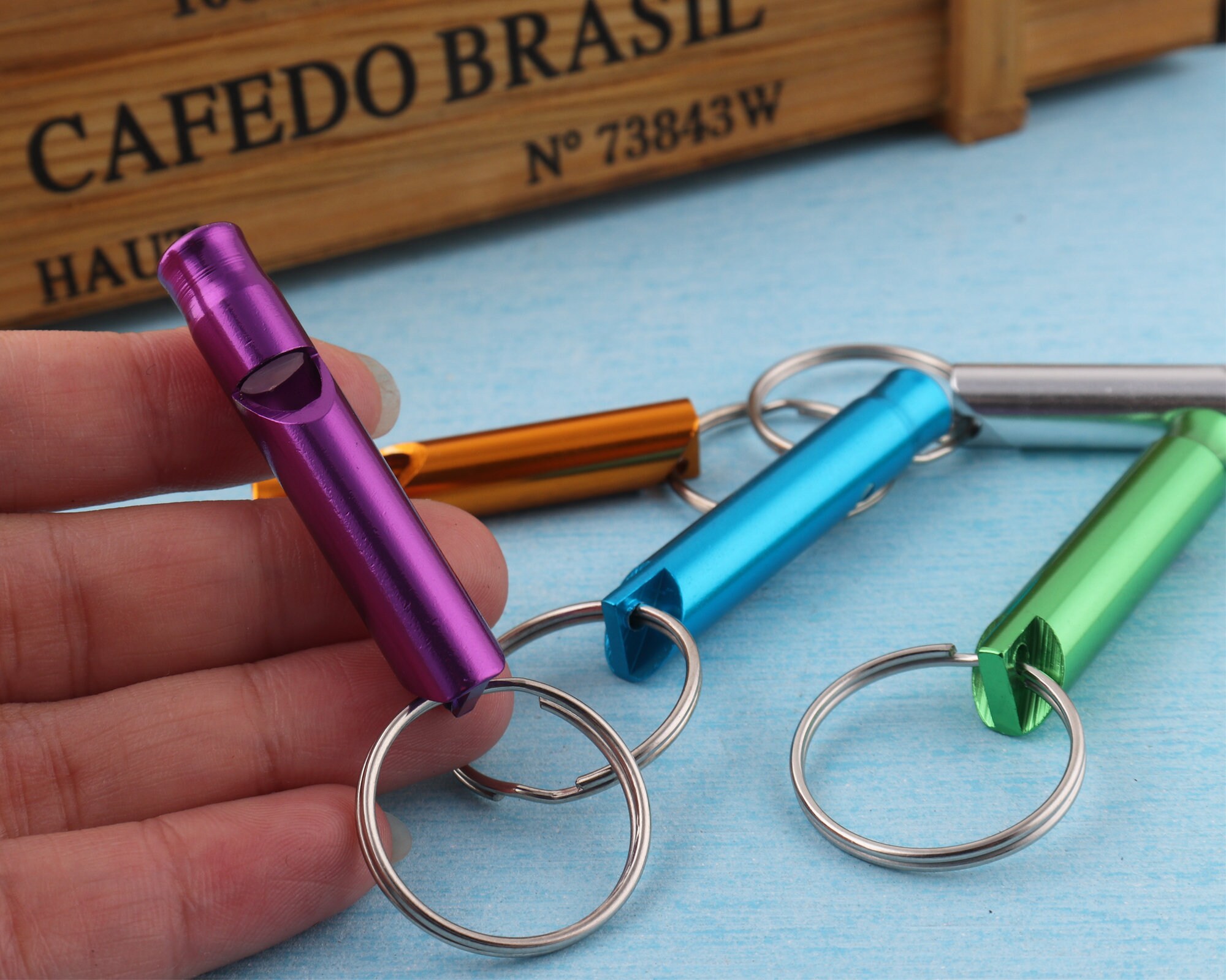 Safety whistle keychain store