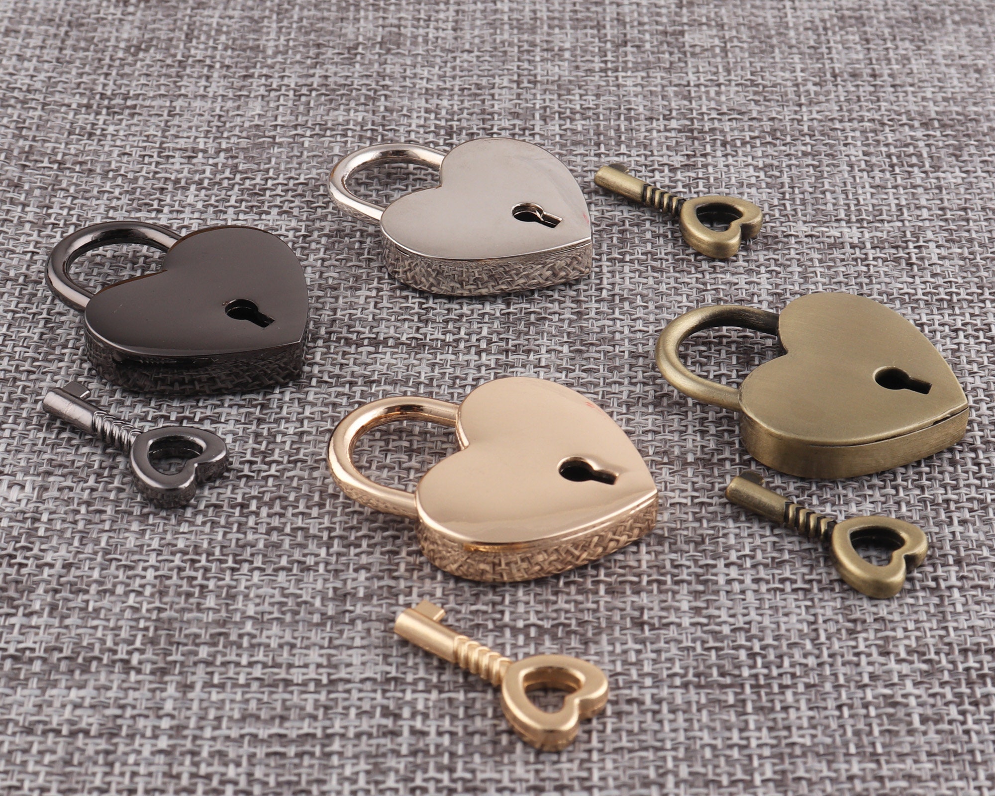 Metal Heart-shaped Padlock With Key3039mm Love Lock Couple - Etsy