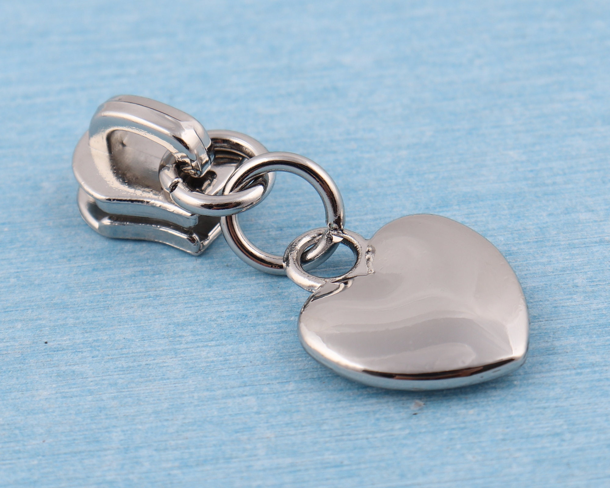 2-5-10 Pcs Head Zipper Slider Puller38mm Metal Heart Zipper - Etsy