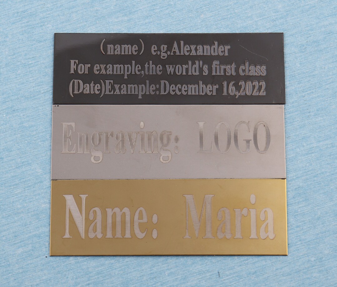 Engraved Metal Name Plate: Custom Sign, Trophy Plate (1" X 3") - Etsy