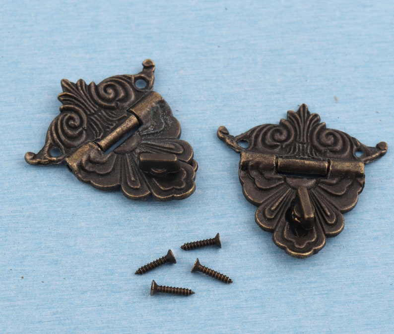 Antique Brass Box Latch: Ornate Iron Jewelry Chest Lock (48x45mm) - Etsy