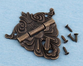 6630mm Antique Brass Wooden Box Lock Latch Jewelry Box Catches and ...