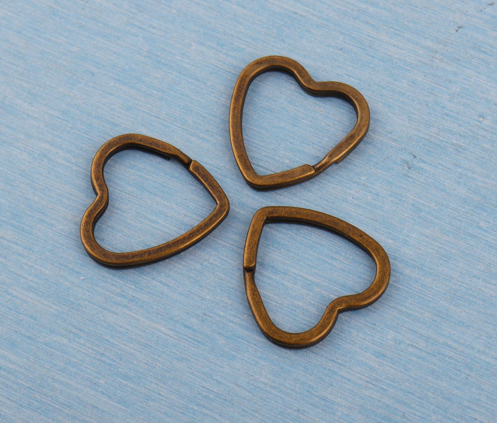 Rose Gold Heart Split Ring Connector: Iron Keychain Supplies - Etsy