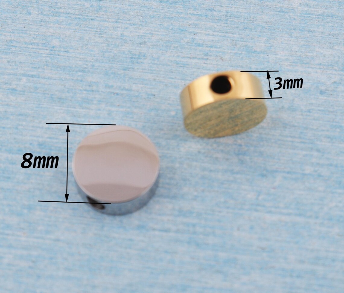 Personalized Laser Engraved Bead: Mini Metal Jewelry Charms, Custom ...