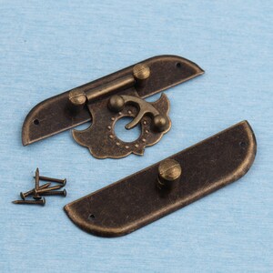66*30mm Antique Brass Wooden Box Lock Latch Jewelry Box Catches and ...