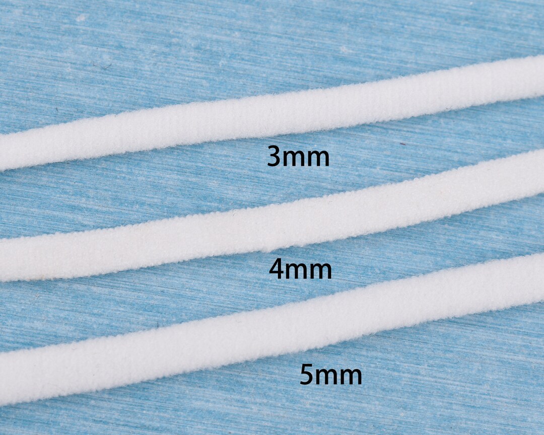 White Flat Elastic Cord: 3/4/5mm Trim, Sewing & Jewelry Supply (50 ...