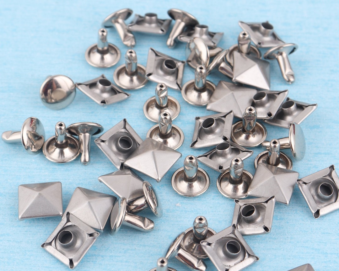 10mm Silver Pyramid Rapid Rivets,pyramid Square Rivet Studs,glam Punk ...