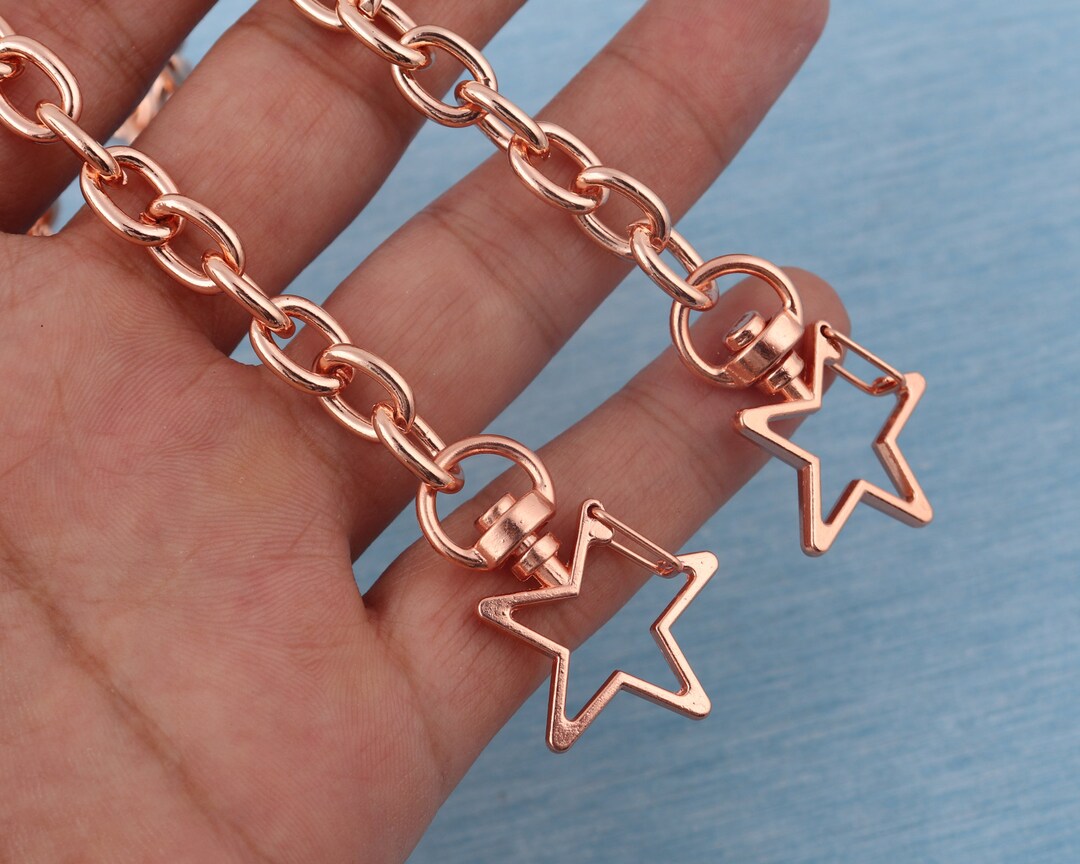 Handmade Custom Rose Gold Bag Chain With - Etsy
