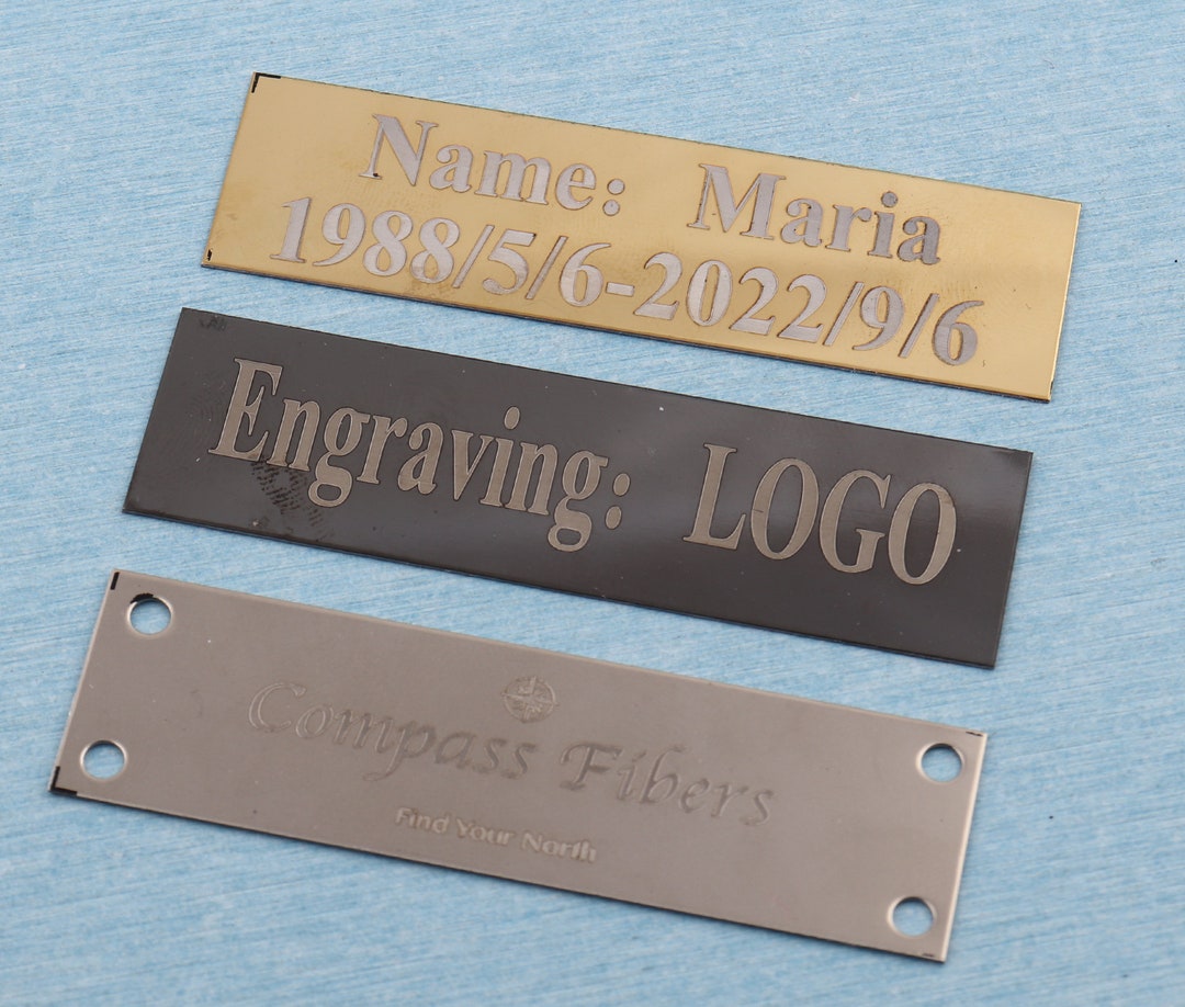 70 X 20mm Metal Name Plate - Metal Name Sign - Picture Frame Plate ...