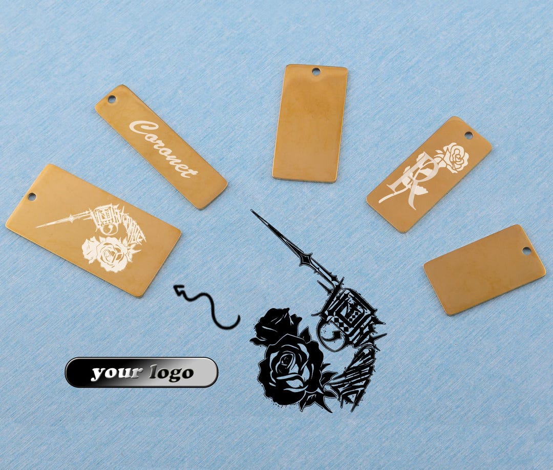 Personalized Laser Engraved Logo Tags:rectangle Mini Jewelry Charms - Etsy