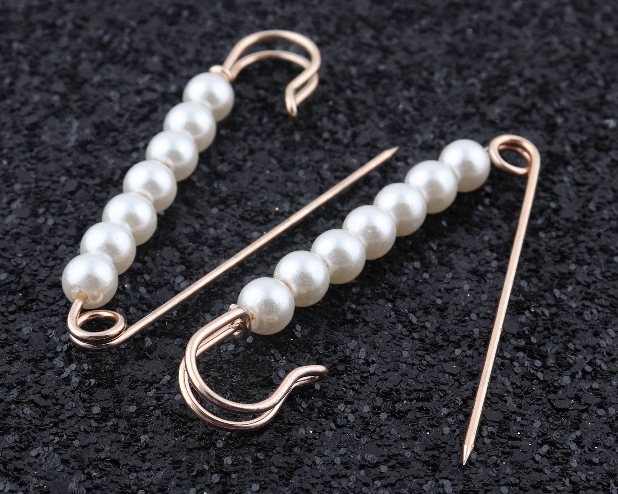 Pearl Safety Pin70mm Length the Same Ivory Pearls Brooch Pin - Etsy ...