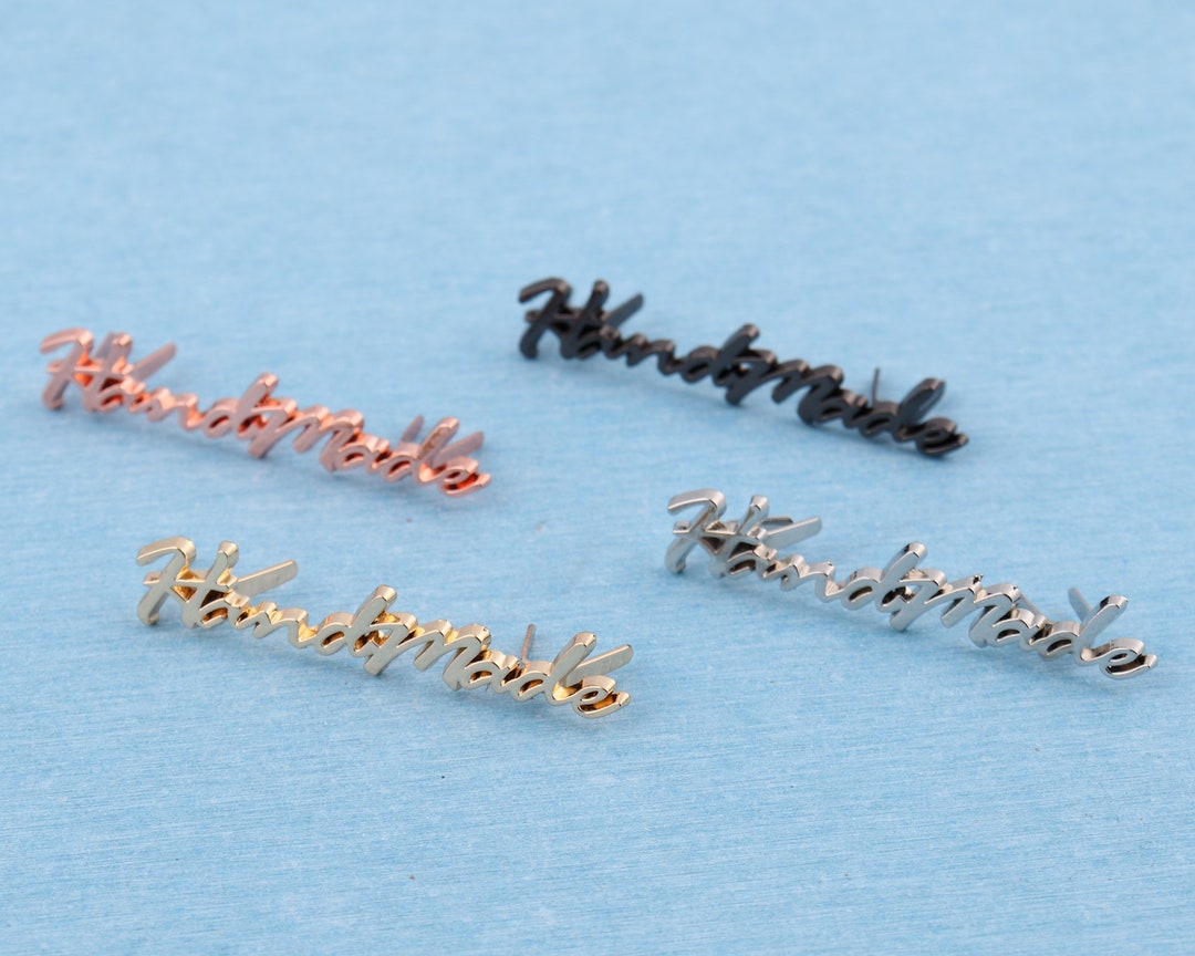 2" Metal Purse Label,50mm Length Script "handmade",metal Label With ...