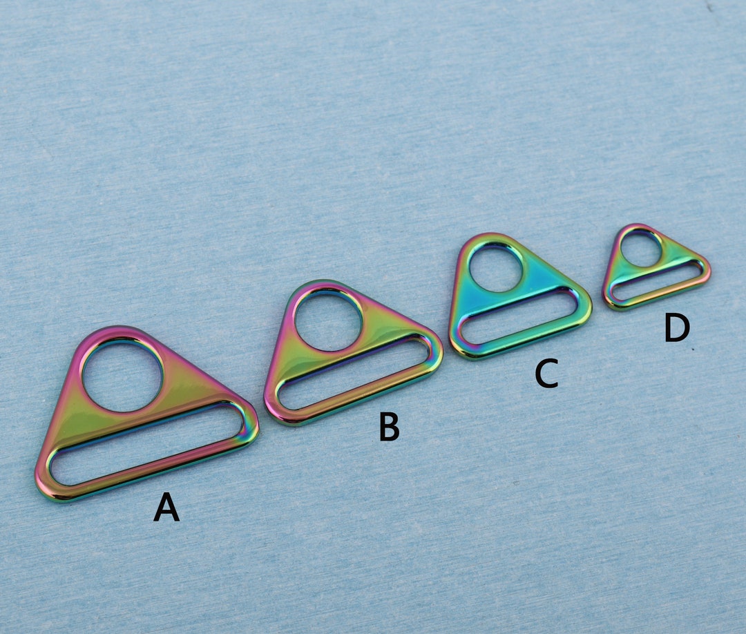 Various Color Size Triangle Buckle Metal Triangle Double Rings,rainbow ...