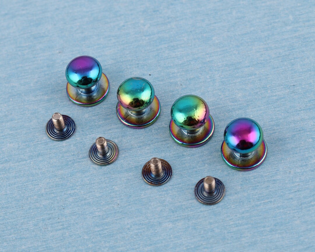 Metal Rainbow Screw Rivets,10mm Screw Studs,round Head Screwed Rivet ...