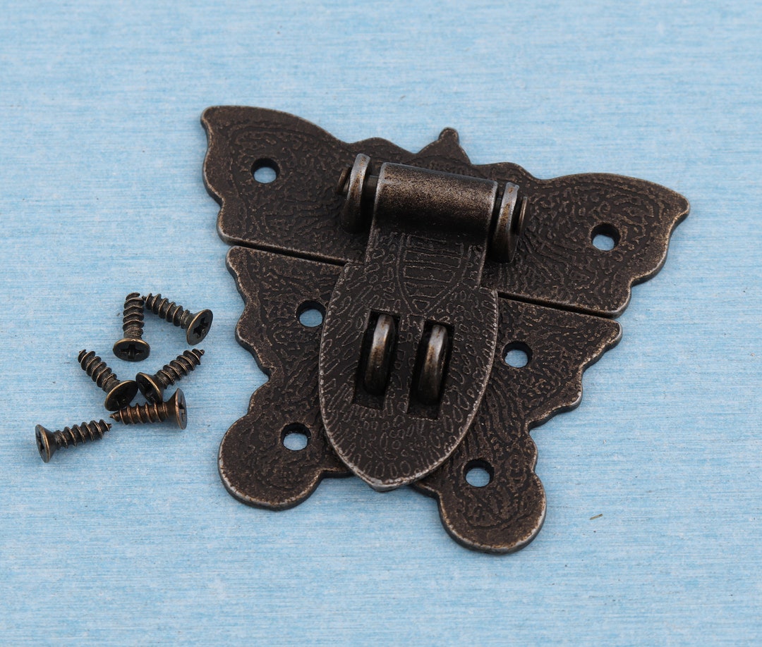 58*48mm Antique Brass Wooden Box Lock Latch Jewelry Box Catches and ...