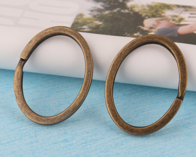 Antique Brass Double Split Oval Keyring3528mm Metal Bronze - Etsy