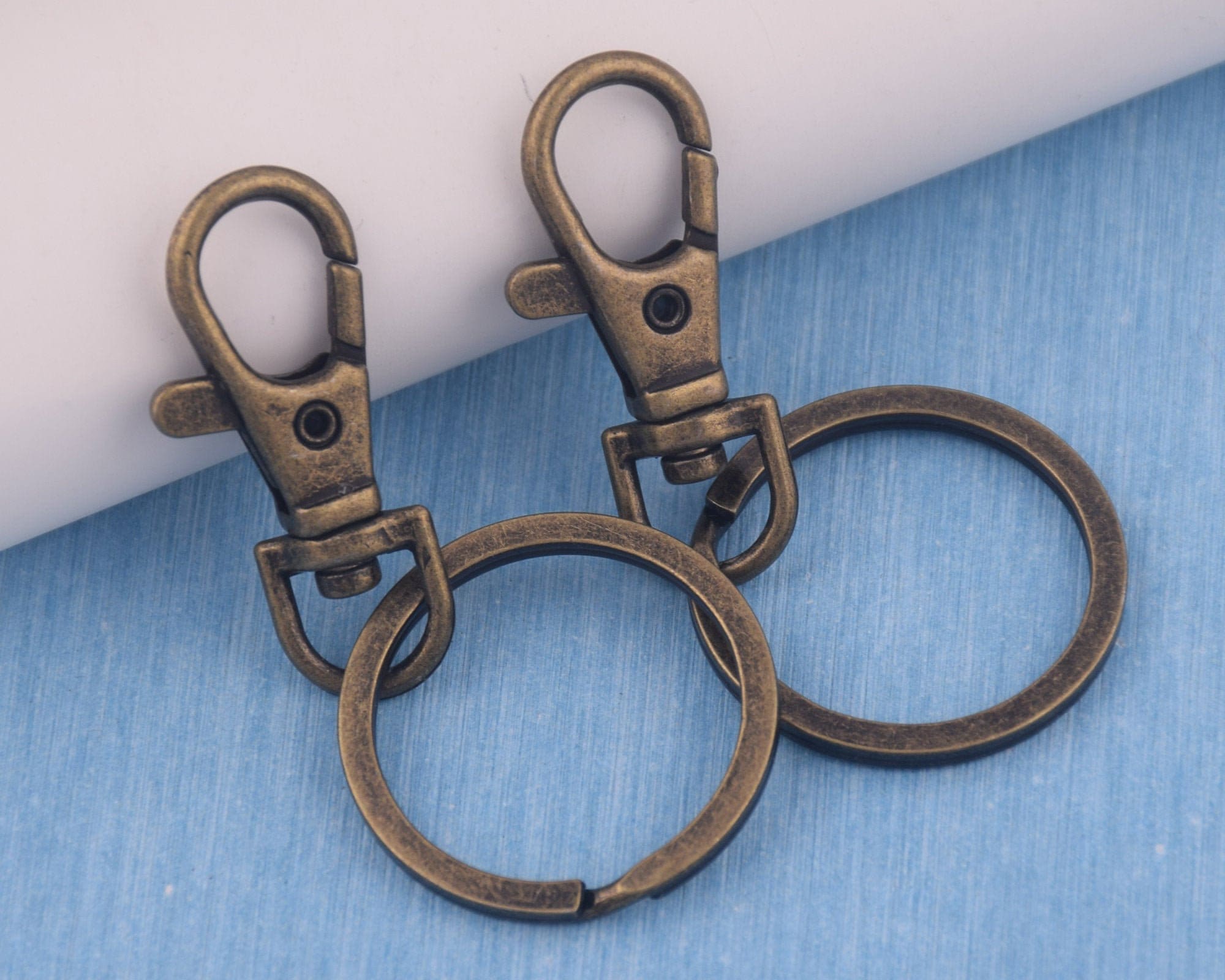 4-10 Pcs Antique Brass Keychain Keyring Supplies With Swivel - Etsy UK