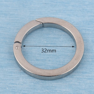 32mm Silver Square Edge Spring O Ring,openable Rings Keys,charms Clasp ...