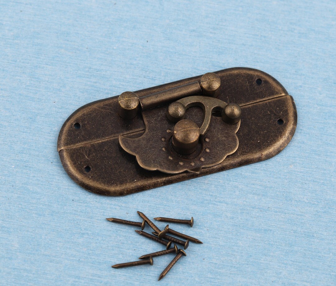 66*30mm Antique Brass Wooden Box Lock Latch Jewelry Box Catches and ...