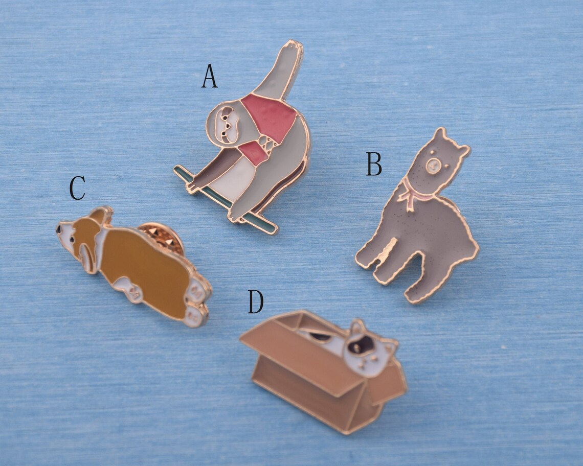 Animal Enamel Brooch Pins Badges Kawaii Brooch Cute Money Dog | Etsy