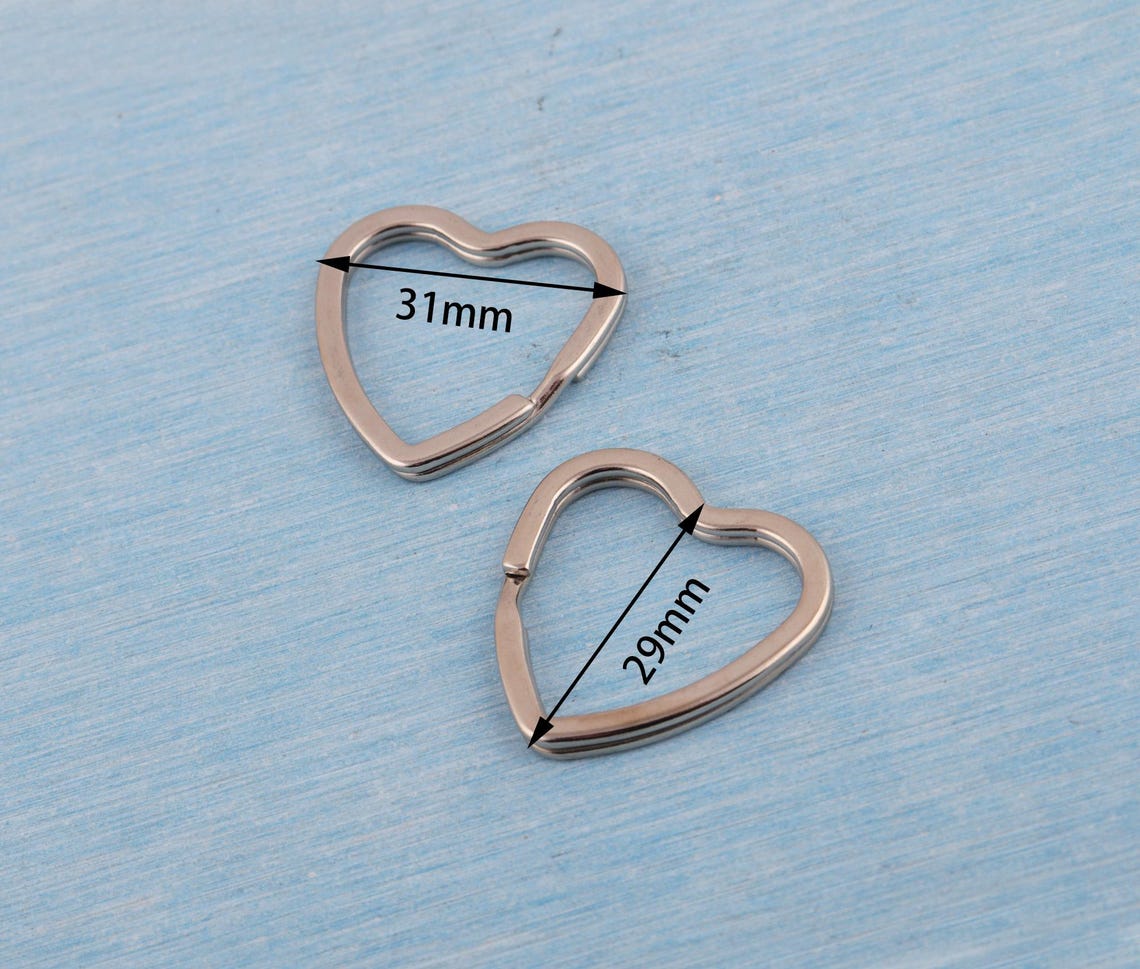 Rose Gold Heart Split Ring Connector: Iron Keychain Supplies - Etsy