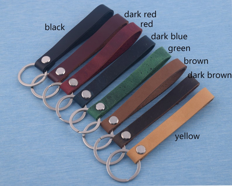 160mm length leather key fob with swivel snap claspleather | Etsy