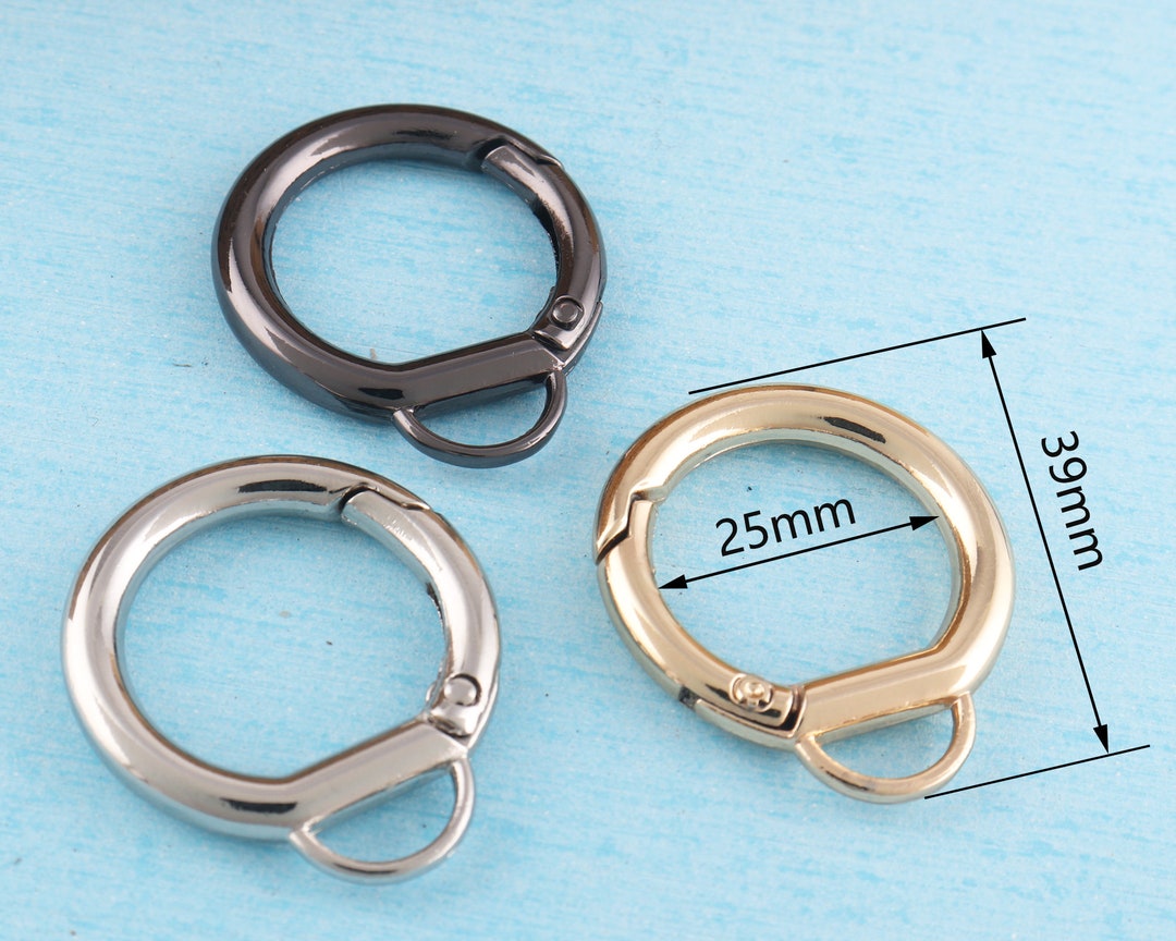 4-10pcs 1" Spring O Ring With Loop,25mm Metal Round Snap Hook, Circle ...