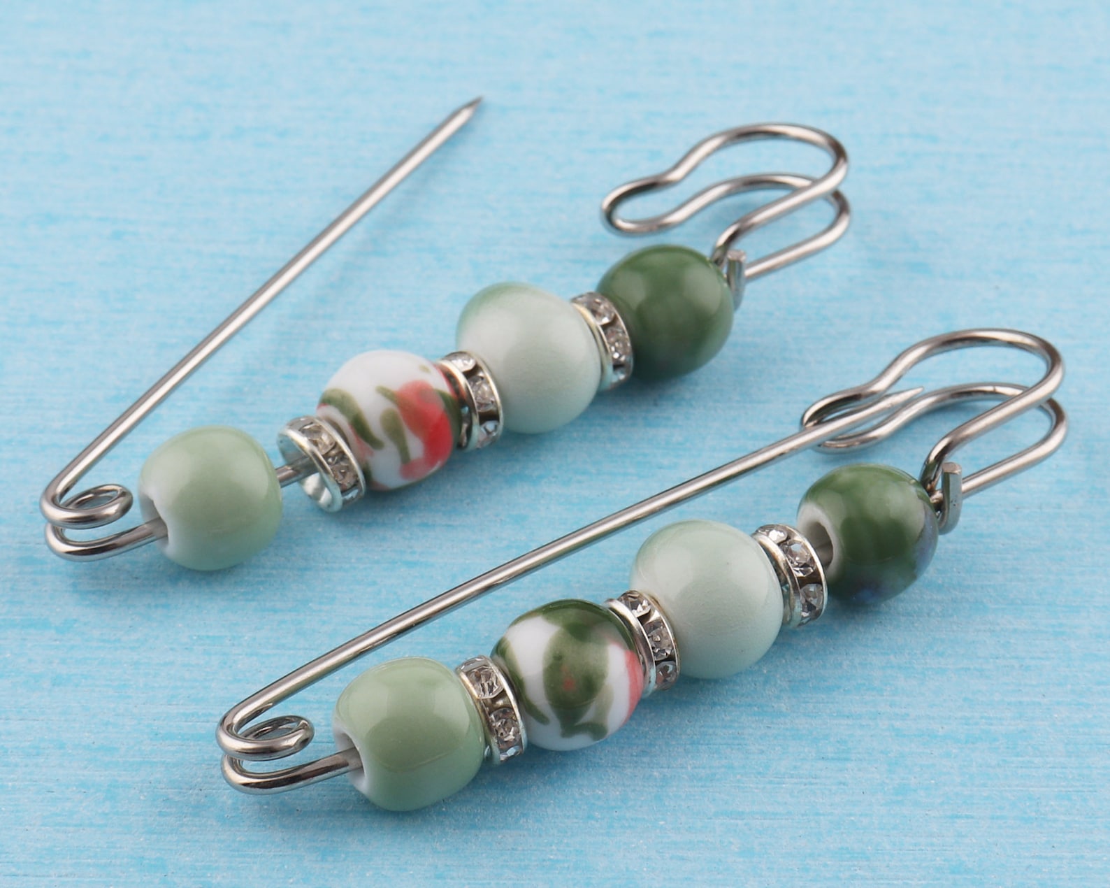 2-4-10pcs Beads Safety Pins1572mm Brooch Safety Pins With | Etsy