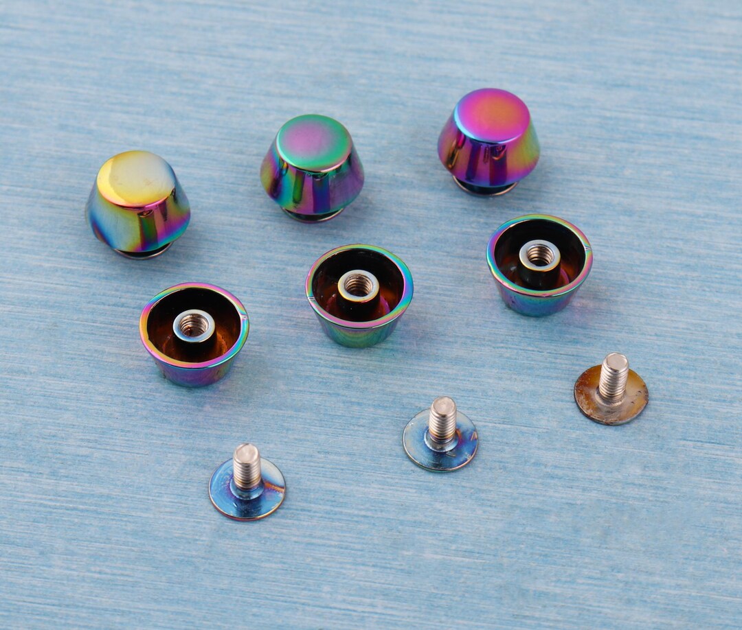 Rainbow Metal Bucket Rivets: DIY Leathercraft, Bag Fasteners (10-30pcs ...