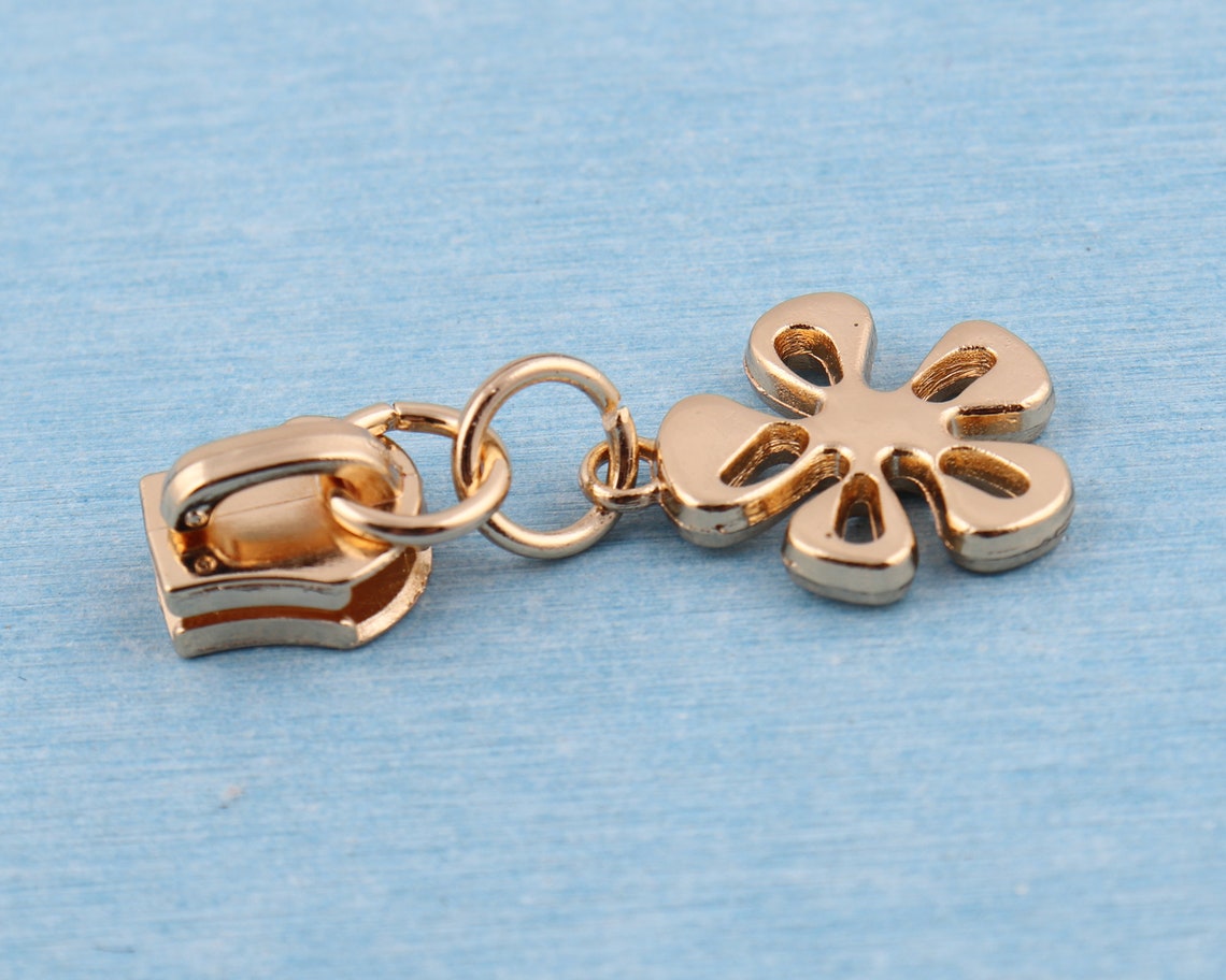 2-5-10 Pcs Head Zipper Slider Puller43mm Metal Flower Zipper - Etsy
