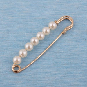 Pearl Safety Pin,75mm Length the Same Ivory Pearls Brooch Pin Shawl Pin ...