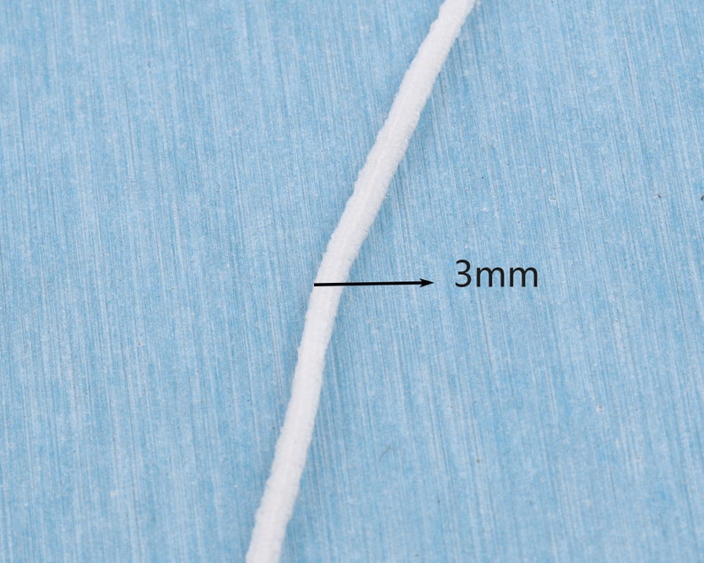 3mm Round Elastic Trim 1/8elastic Cordwhite Color - Etsy