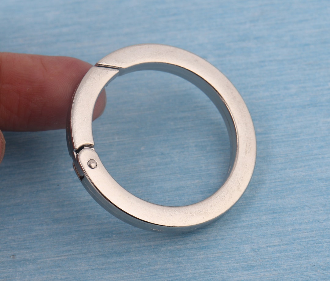32mm Silver Square Edge Spring O Ring,openable Rings Keys,charms Clasp ...