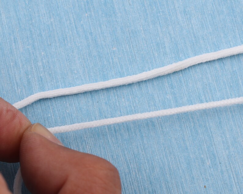 3mm Round Elastic Trim 1/8elastic Cordwhite Color - Etsy