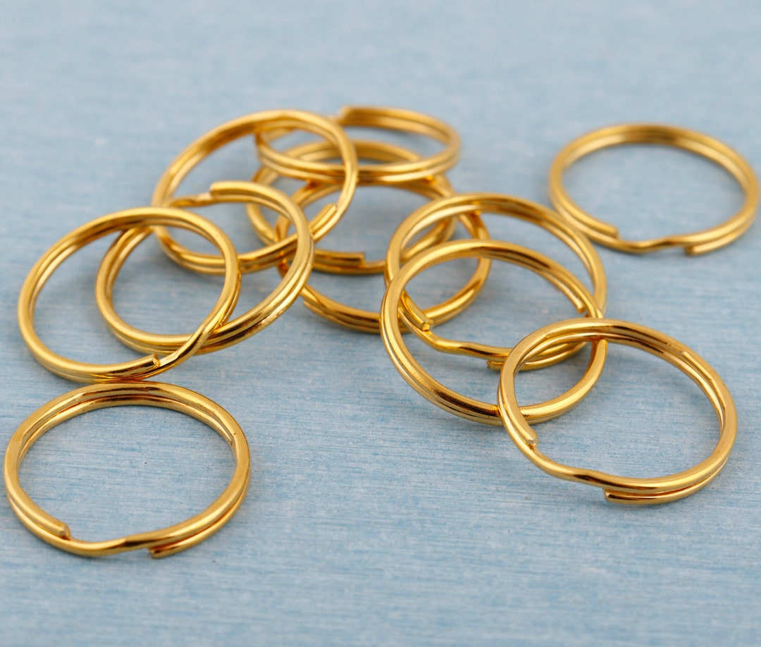 3/4"(20mm Outer) Gold Double Split Keyring,metal Round Connector Ring ...
