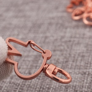 Rose Gold Rabbit Head Swivel Hooks Cute Carabiner Snap Buckles Lobster ...