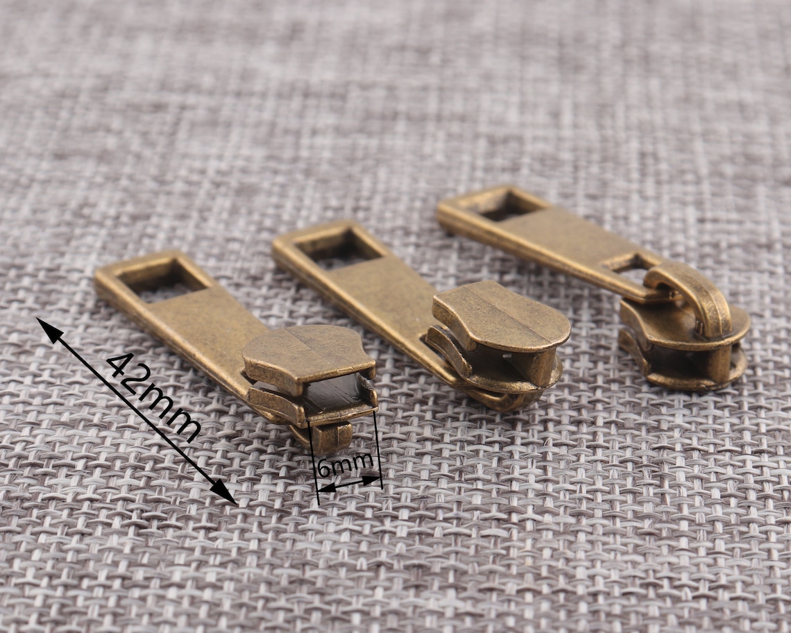 5-10-20pcs 5 Antique Brass Zipper Head 42mm Metal Teeth Head | Etsy