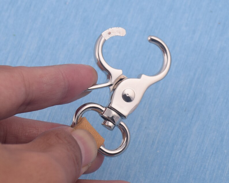 160mm length leather key fob with swivel snap claspleather | Etsy