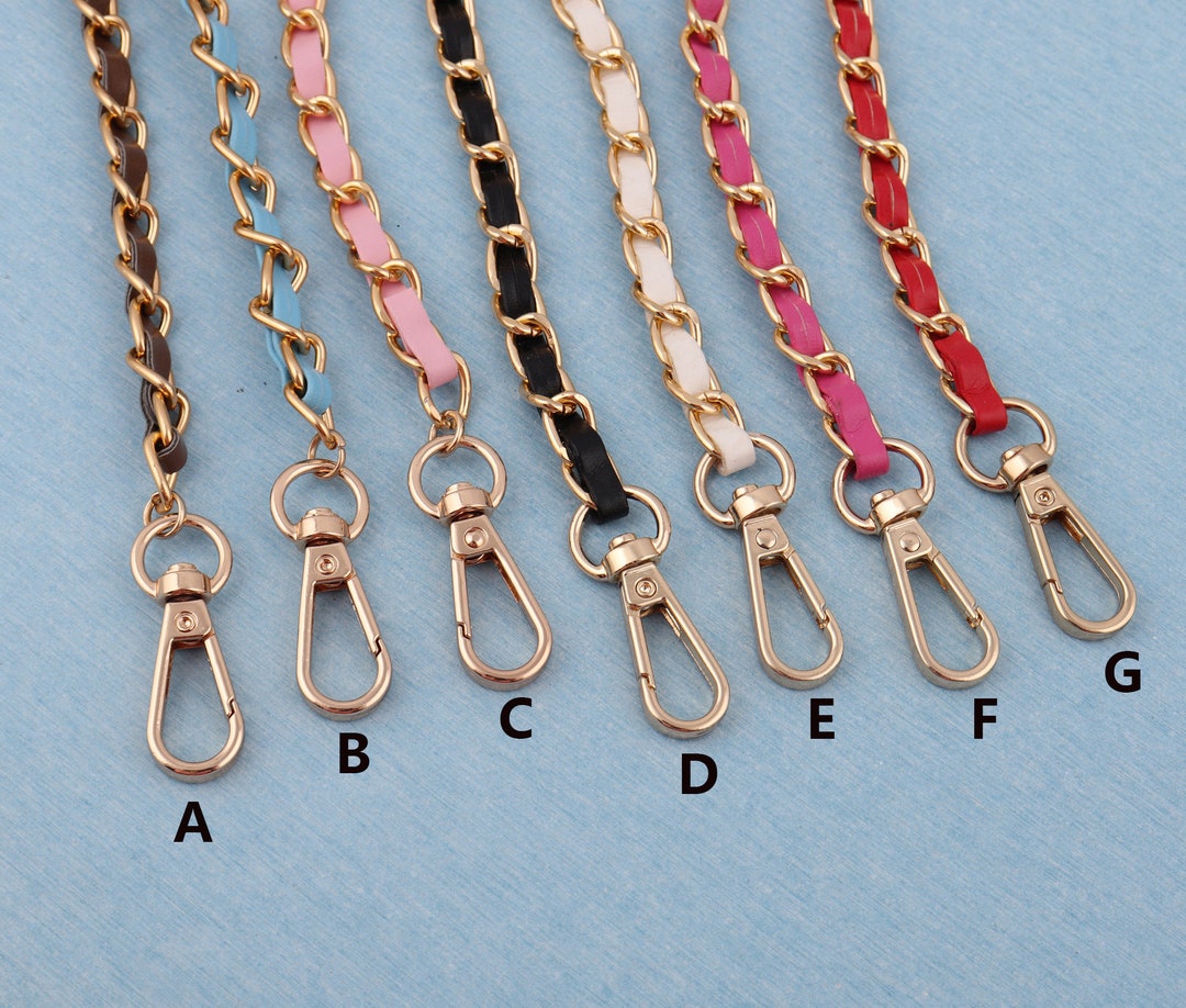 100cm Length Metal/leather Bag Chain With Swivel Snap Clasps,8mm Width ...