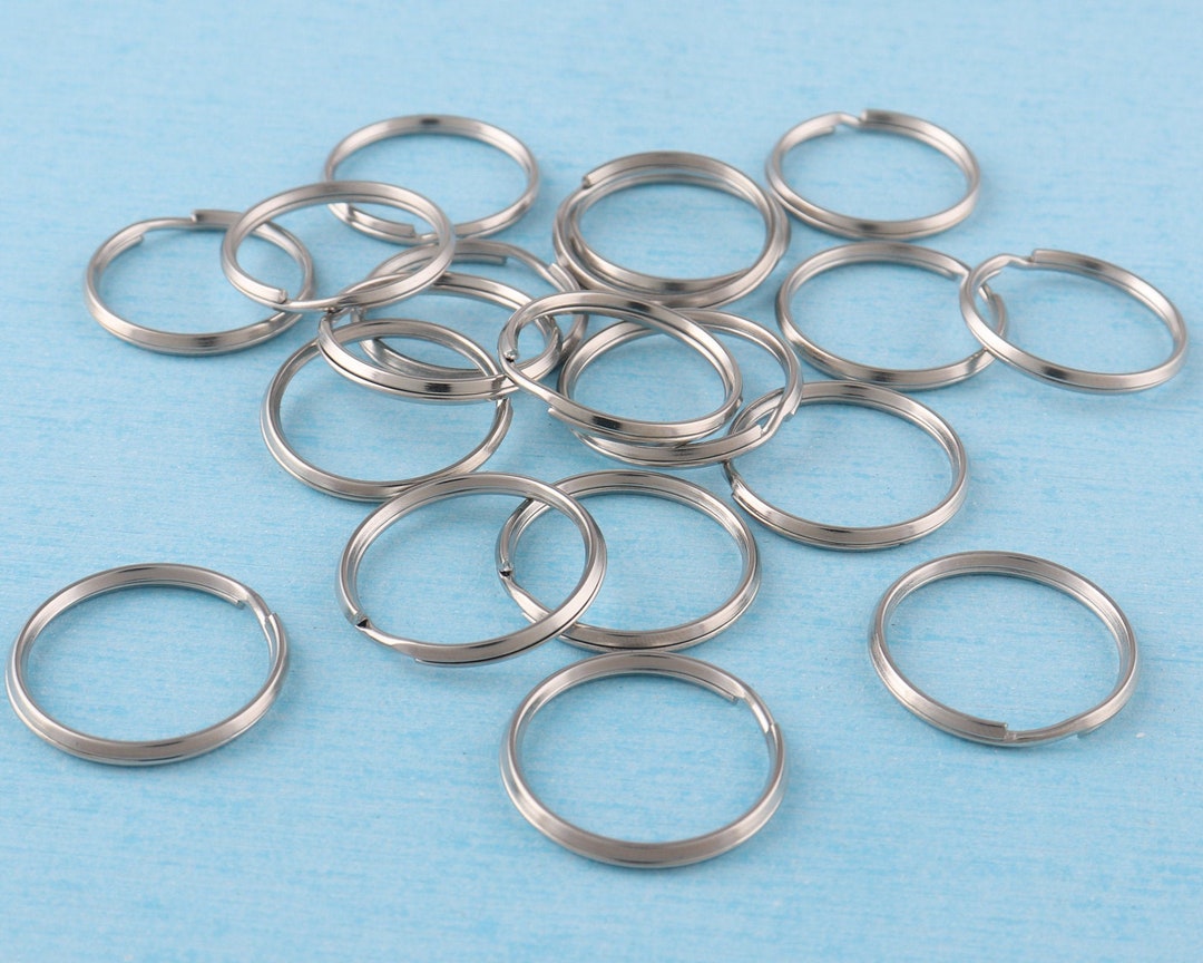 25mm Silver Double Split Rings: Iron Keychain Connectors (50-100pcs) - Etsy
