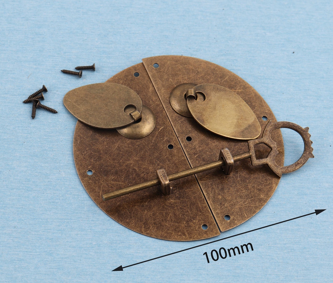 1 Set ( 100mm*100mm ) Round Antique Brass Door Latches Chinese ...
