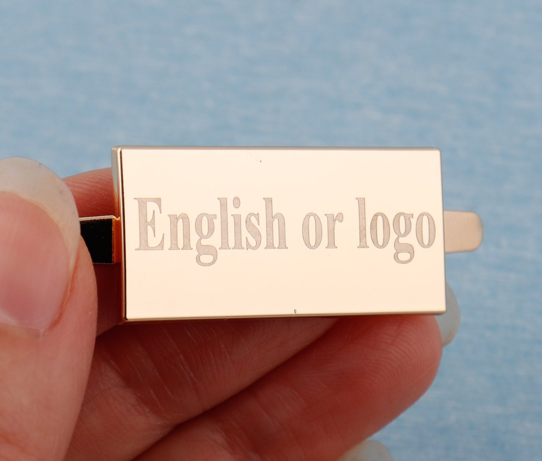 Custom Engraved Light Gold Metal Blank Logo Tag,personalized Laser ...