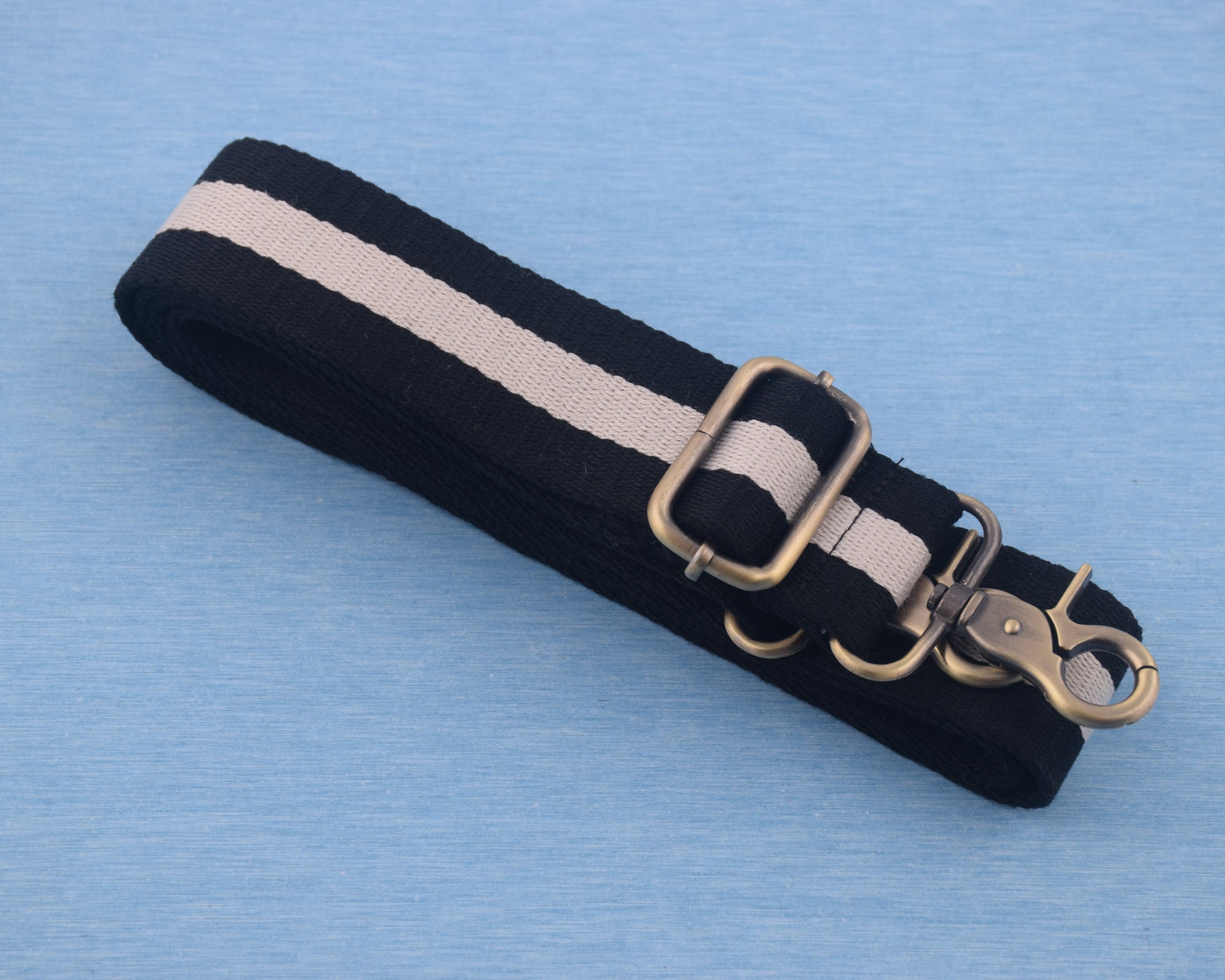 38mm Width Custom Black White Striped Adjuster Single Bag - Etsy