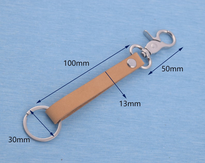 160mm length leather key fob with swivel snap claspleather | Etsy