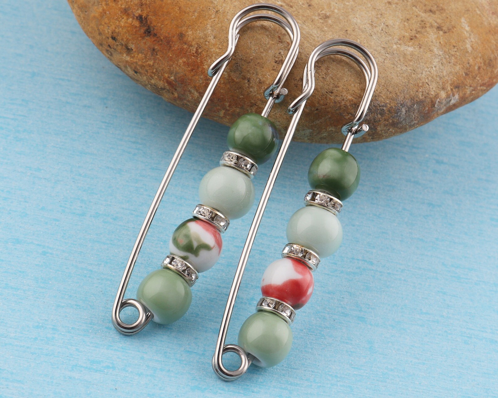 2-4-10pcs Beads Safety Pins1572mm Brooch Safety Pins With | Etsy